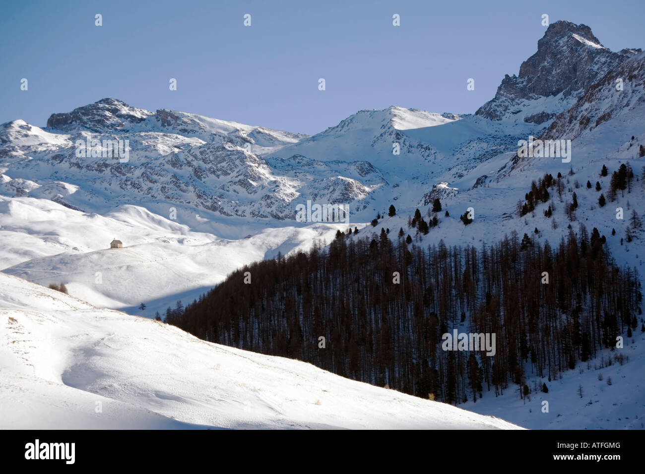 queyras landscape in winter Stock Photo - Alamy