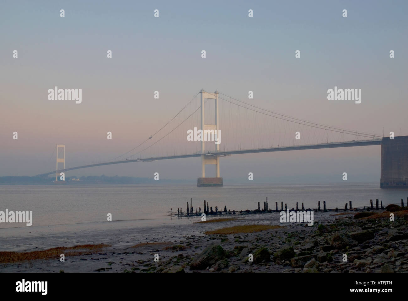 Sunrise at the Severn Bridge Aust Bristol England Stock Photo - Alamy