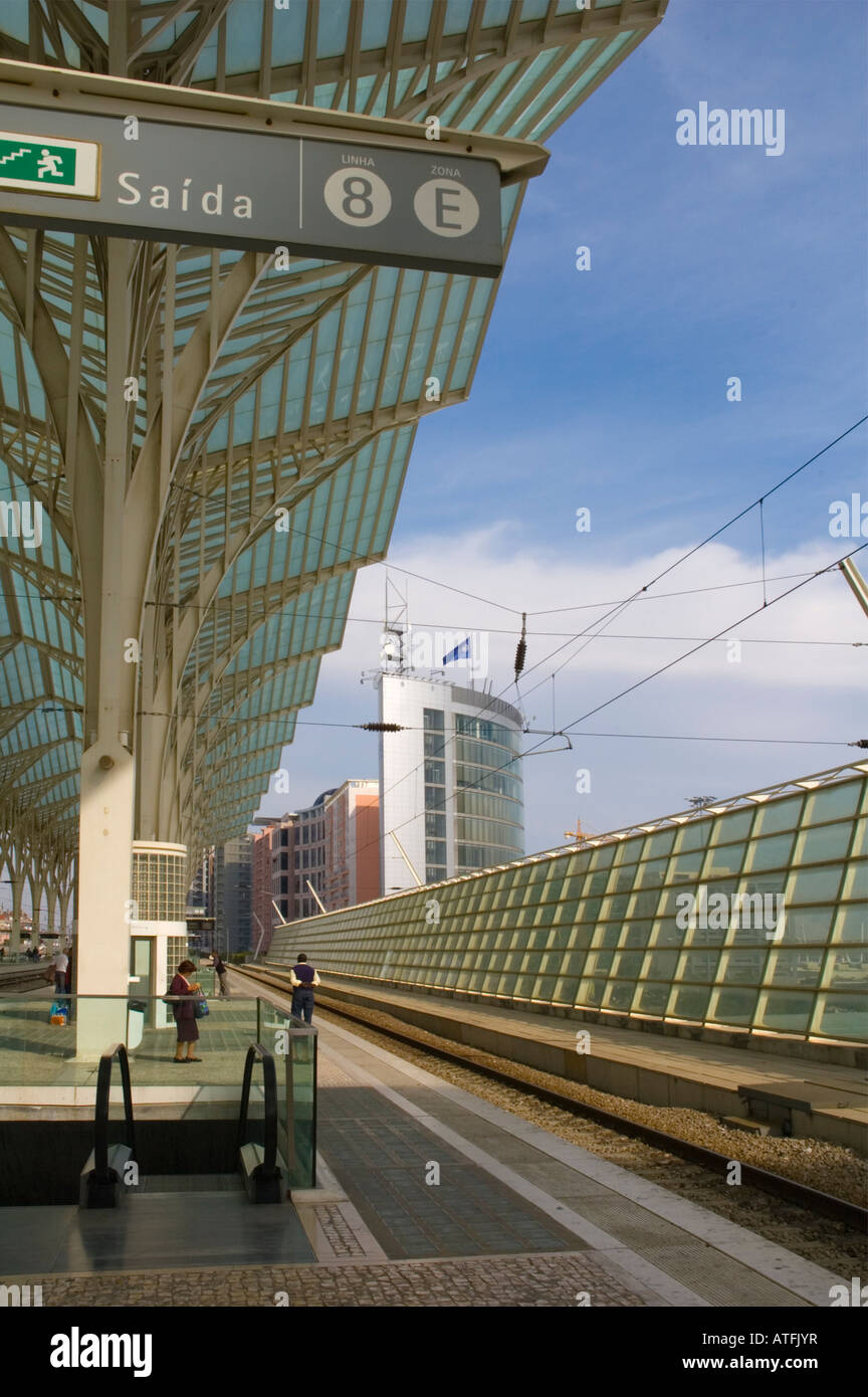 Saida local train stop in Lisbon Portugal Stock Photo - Alamy