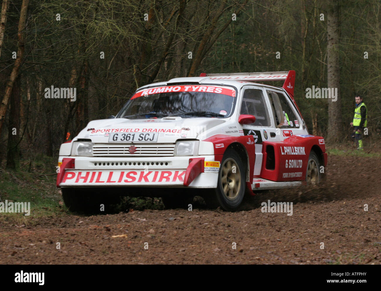 6R4 rally car blasting through the countryside Stock Photo - Alamy