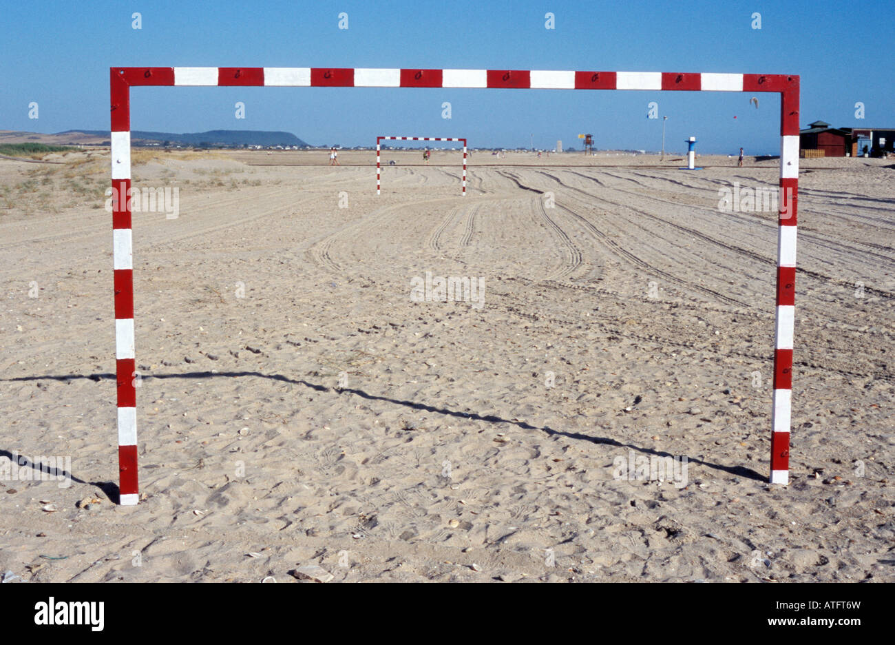 Goals on a beach Stock Photo - Alamy