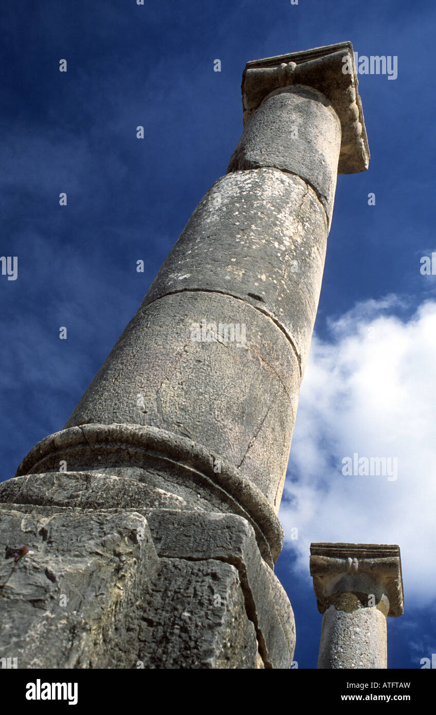 A tower of the Capitol, Volubilis (the old capital of Roman Mauritania ...