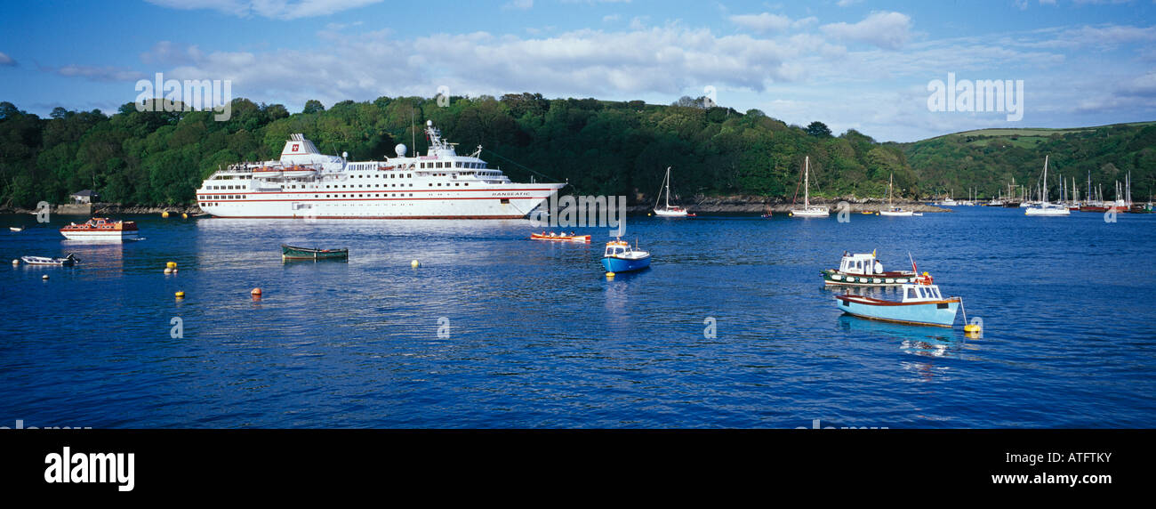Cruise ship in Fowey Harbour Cornwall England Stock Photo - Alamy