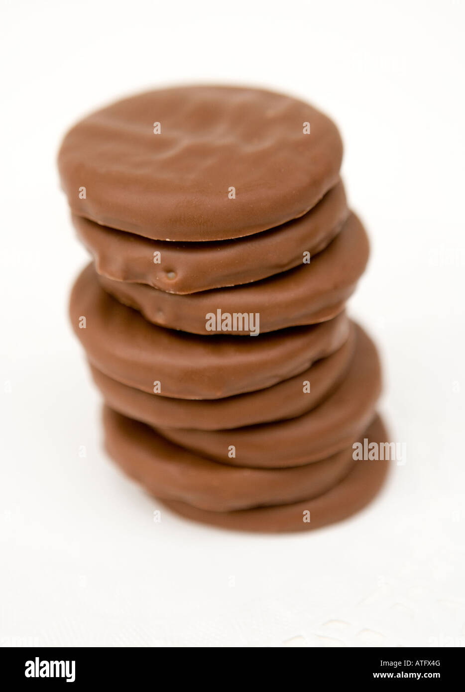 Stack of organic chocolate biscuits - chocolate covered ginger biscuits ...