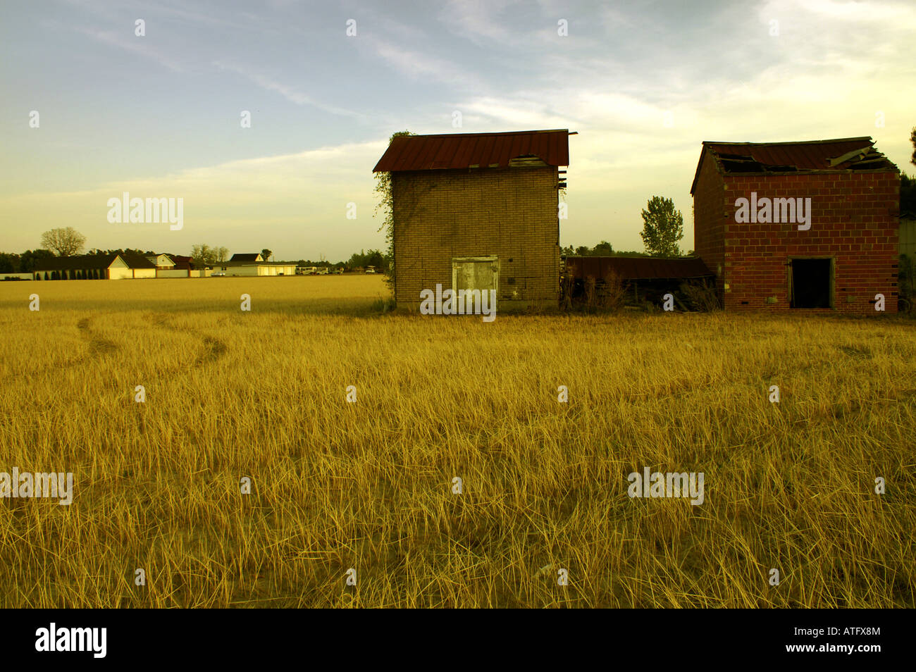 classic old farm with beautiful background Stock Photo - Alamy