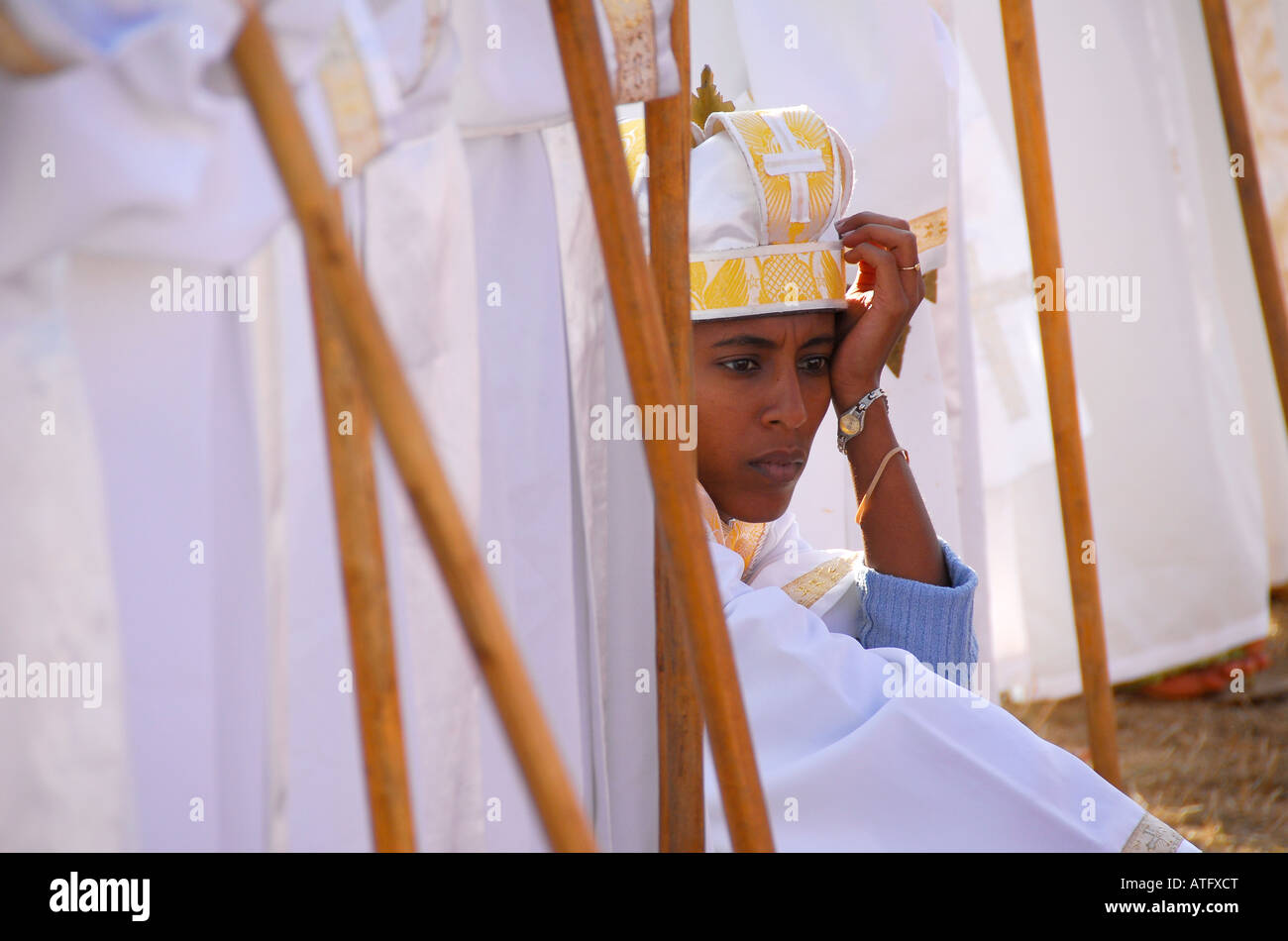 Young Ethiopian woman celebrating Epiphany Stock Photo - Alamy
