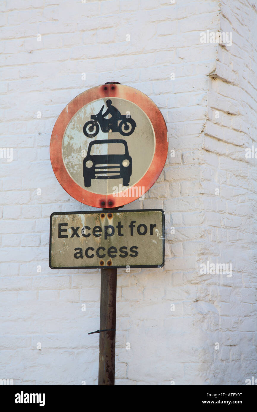 No access to motorized vehicles road sign, England Stock Photo - Alamy