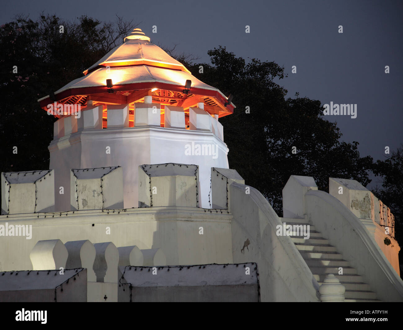 Thailand Bangkok fort at the foot of Golden Mount Stock Photo - Alamy