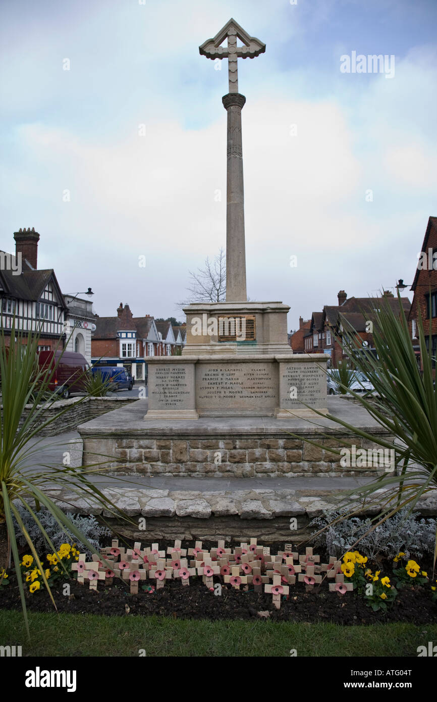 The War Memorial in the centre of Haslemere High Street, Haslemere ...