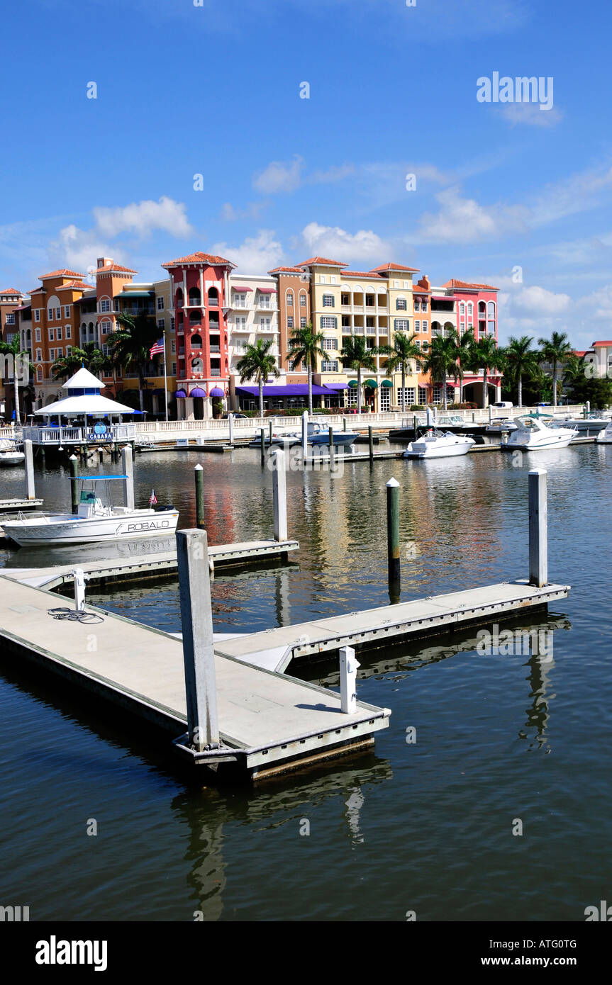 Naples Florida Bayfront Shopping and Residential District Stock Photo ...