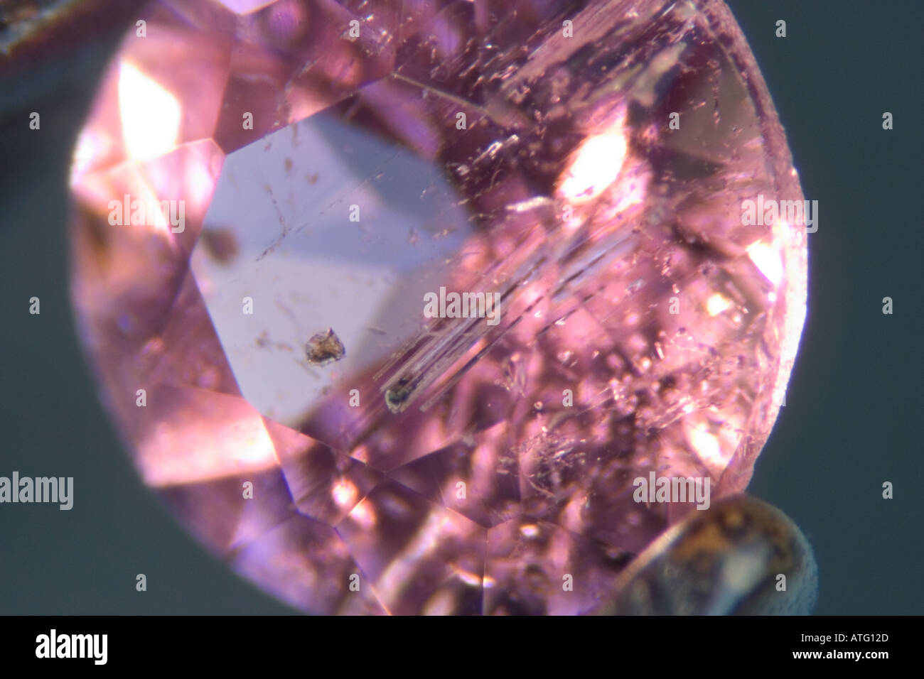 Pink Tourmaline Gemstone with Inclusions Stock Photo - Alamy