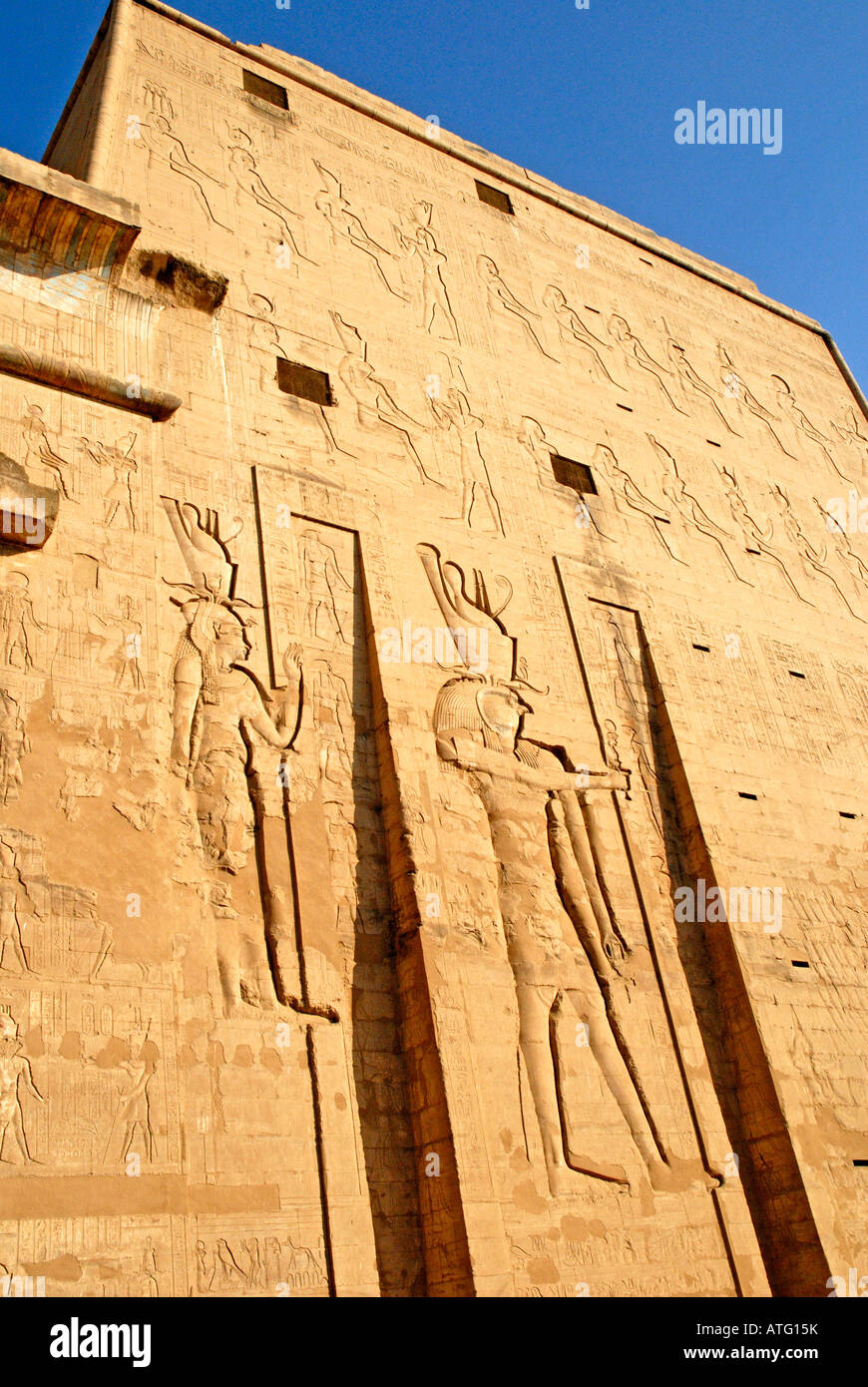 The Temple dedicated to Horus at Edfu in Egypt Stock Photo - Alamy