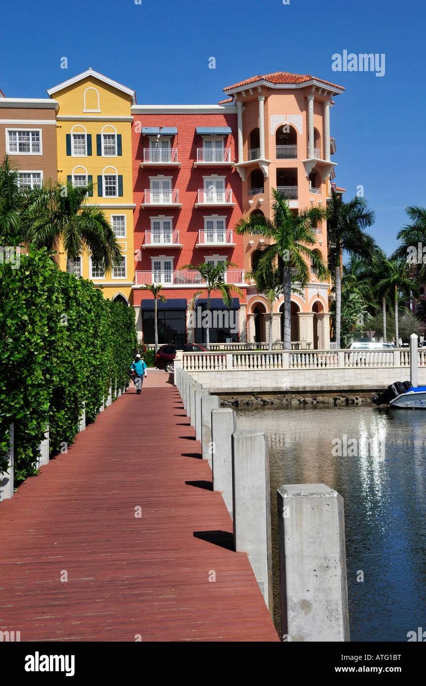 Naples Florida Bayfront Shopping and Residential District Stock Photo ...