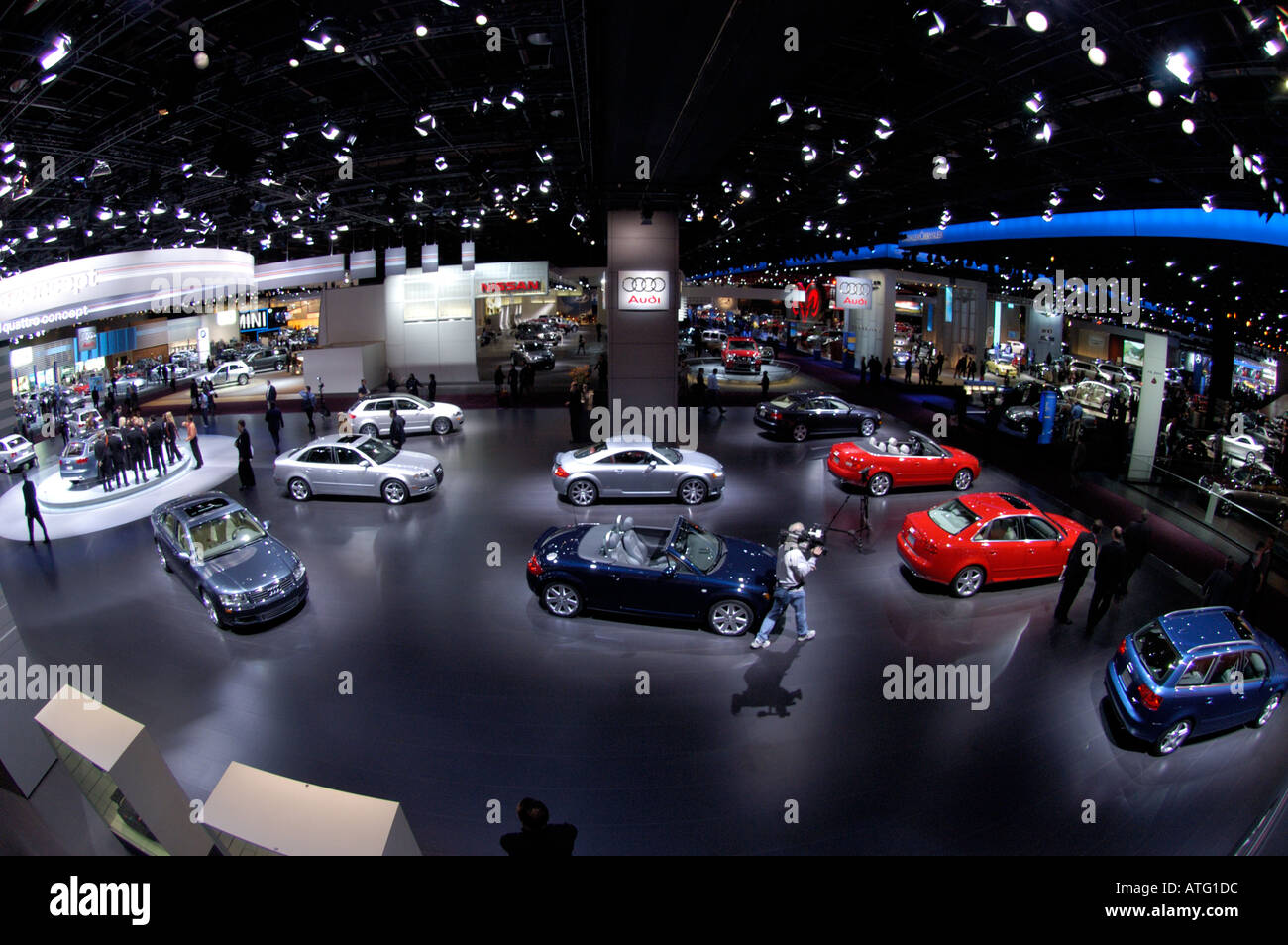 The Audi display at the North American International Auto Show at Cobo ...
