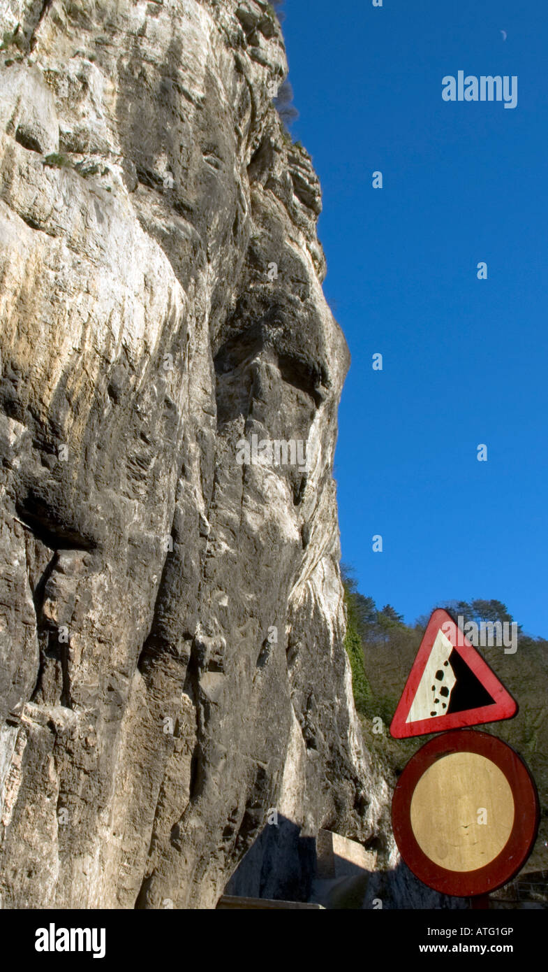 Danger! falling rocks Stock Photo - Alamy
