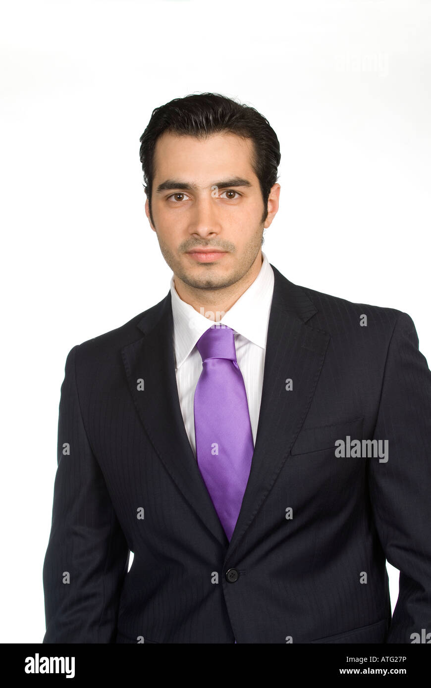 Fashion model wearing a black suit Stock Photo - Alamy