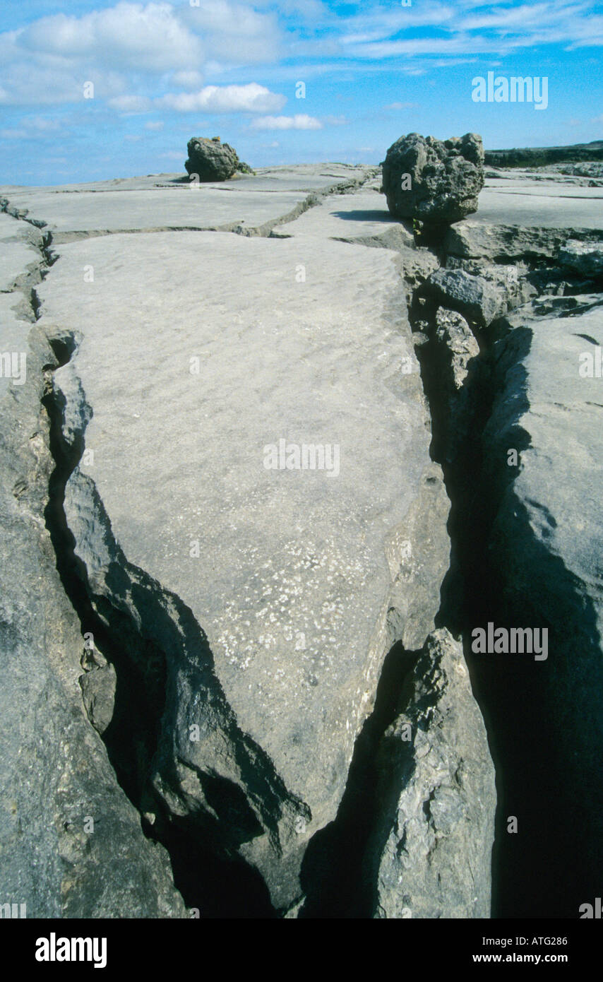 Limestone rock formations on the Burren Stock Photo - Alamy
