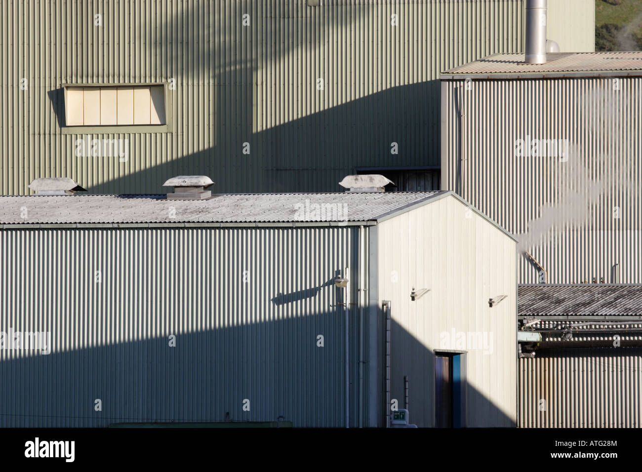 Modern Factory Units Enclosed In Corrugated Cladding Stock Photo - Alamy
