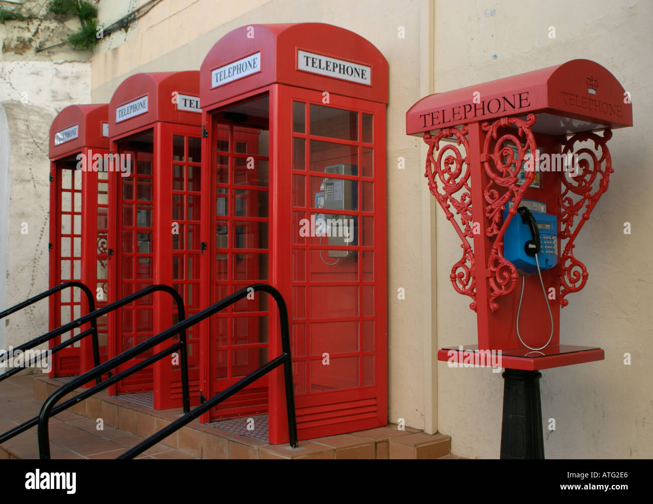 British Red Telephone Boxes and kiosk Gibraltar Britain Europe Stock ...