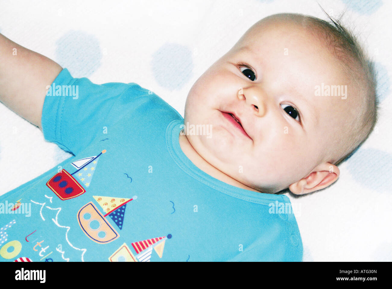 Cute Baby Boy grin Stock Photo - Alamy