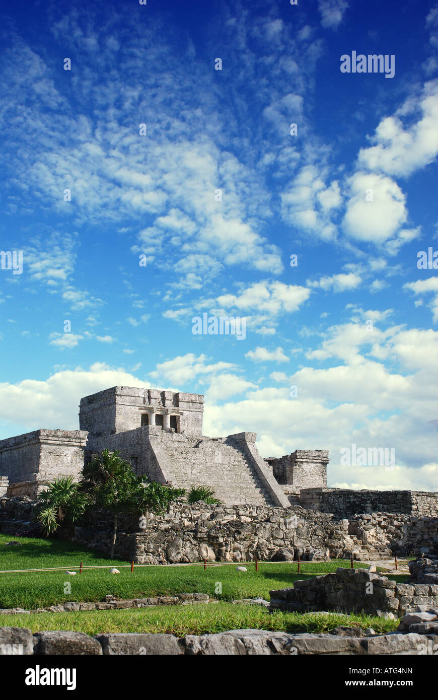 Tulum ruins in Mexico. El Castillo de Tulum, a Maya Pyramid Stock Photo ...