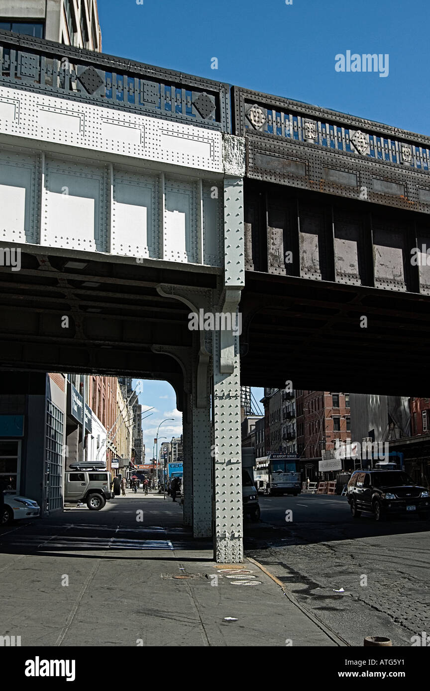 New york elevated railroad hi-res stock photography and images - Alamy