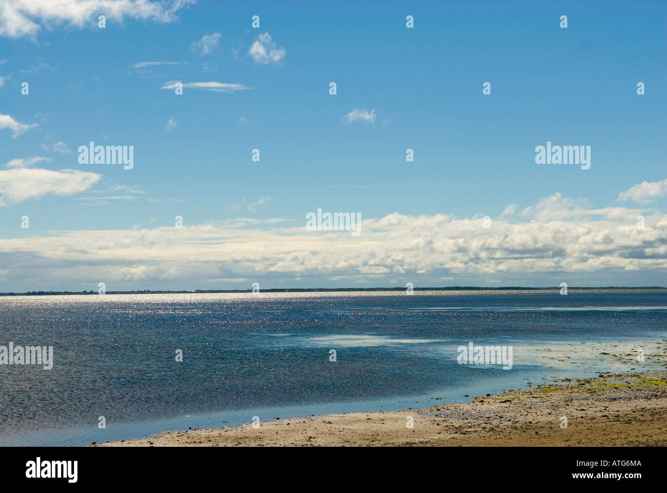 Stock image of beach and Bay of Chaleur from Lameque Island New ...