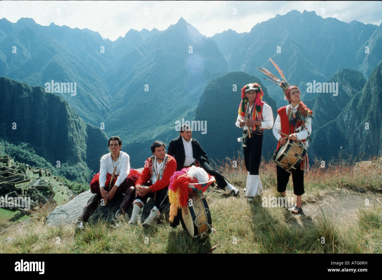 Musical group, Expresion, in Machu Picchu, Peru Stock Photo - Alamy