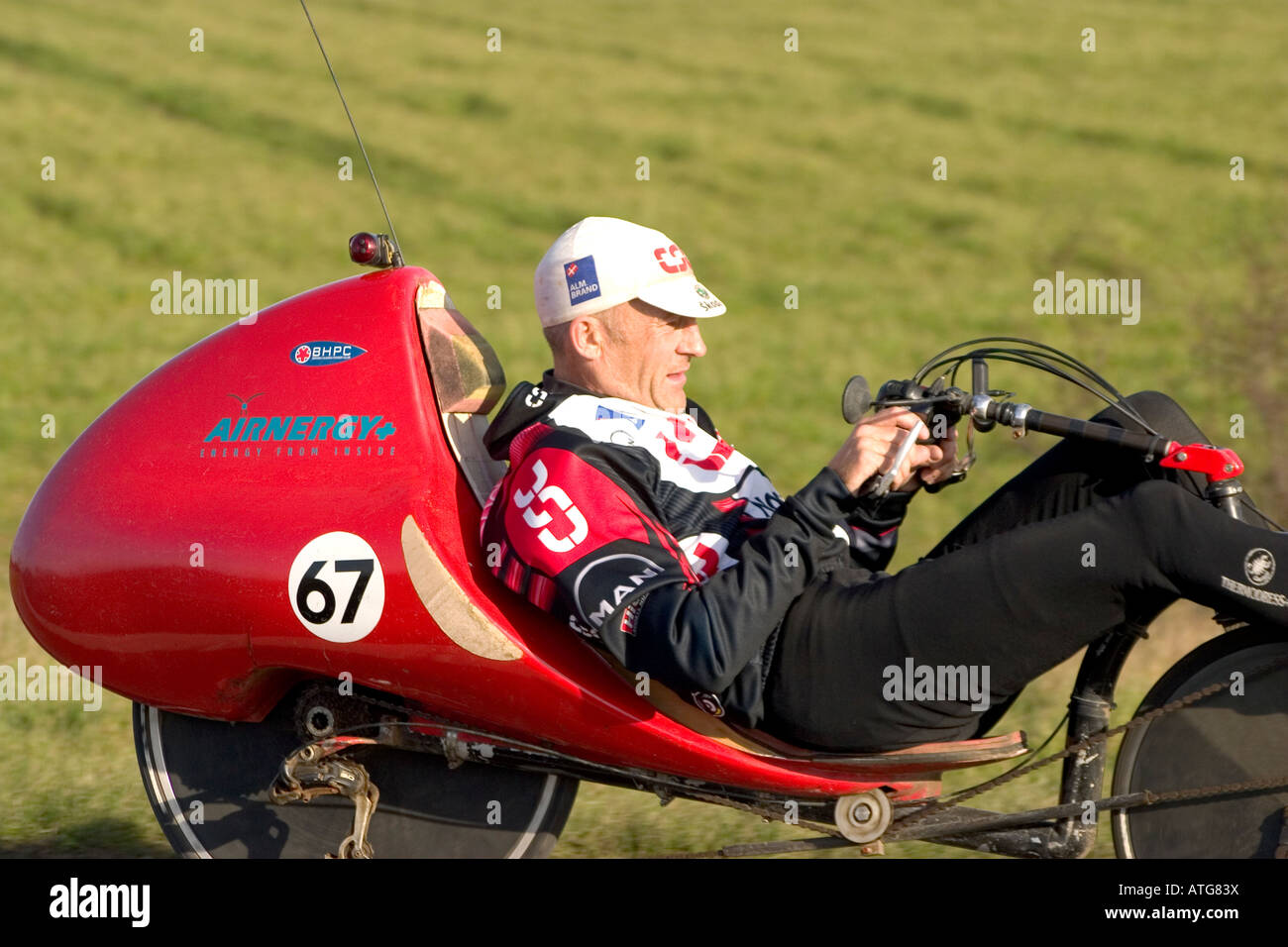 recumbent cycle near kings lynn norfolk Stock Photo - Alamy