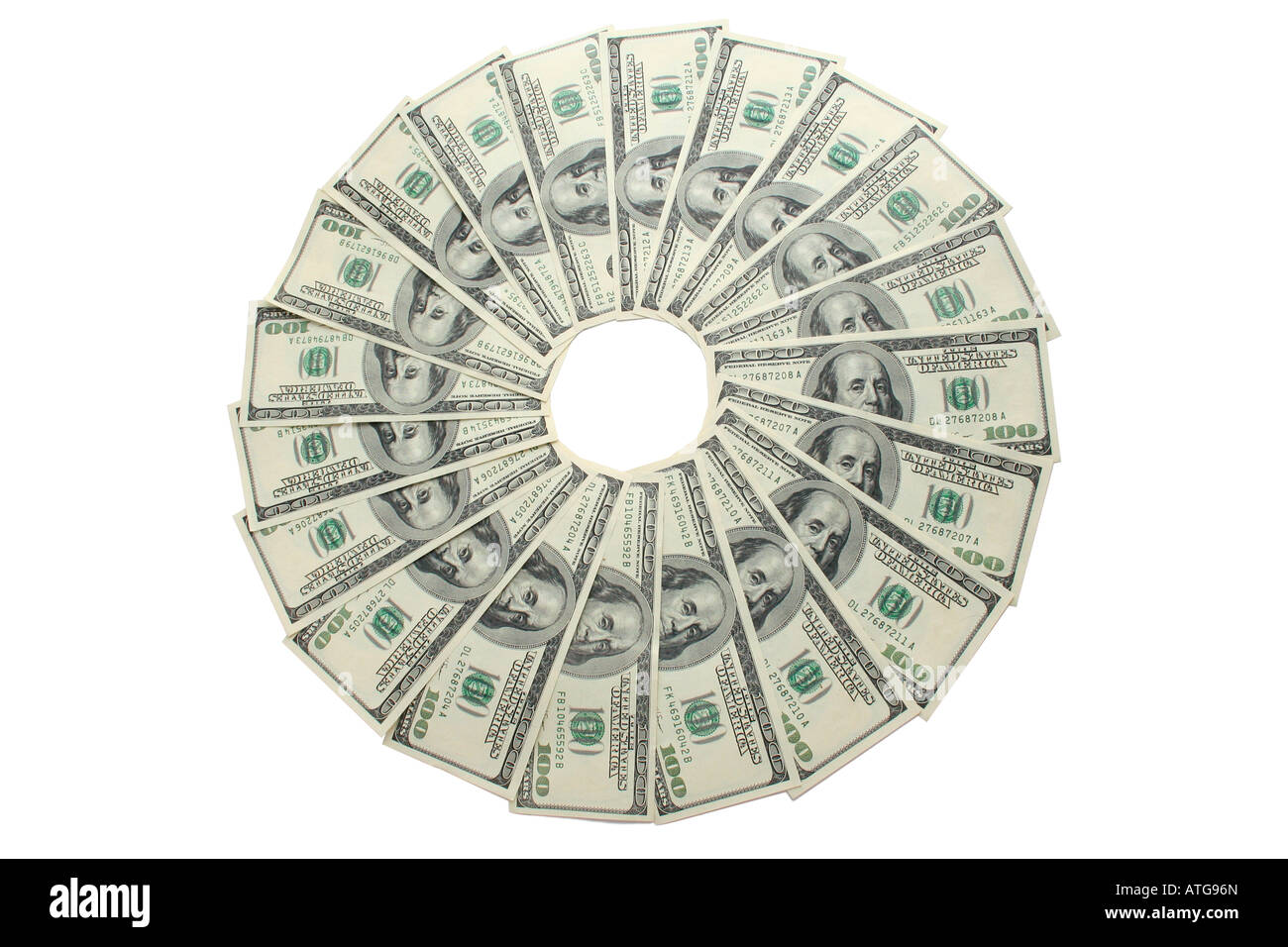 Epicentre Circle of money Business topic Stock Photo - Alamy