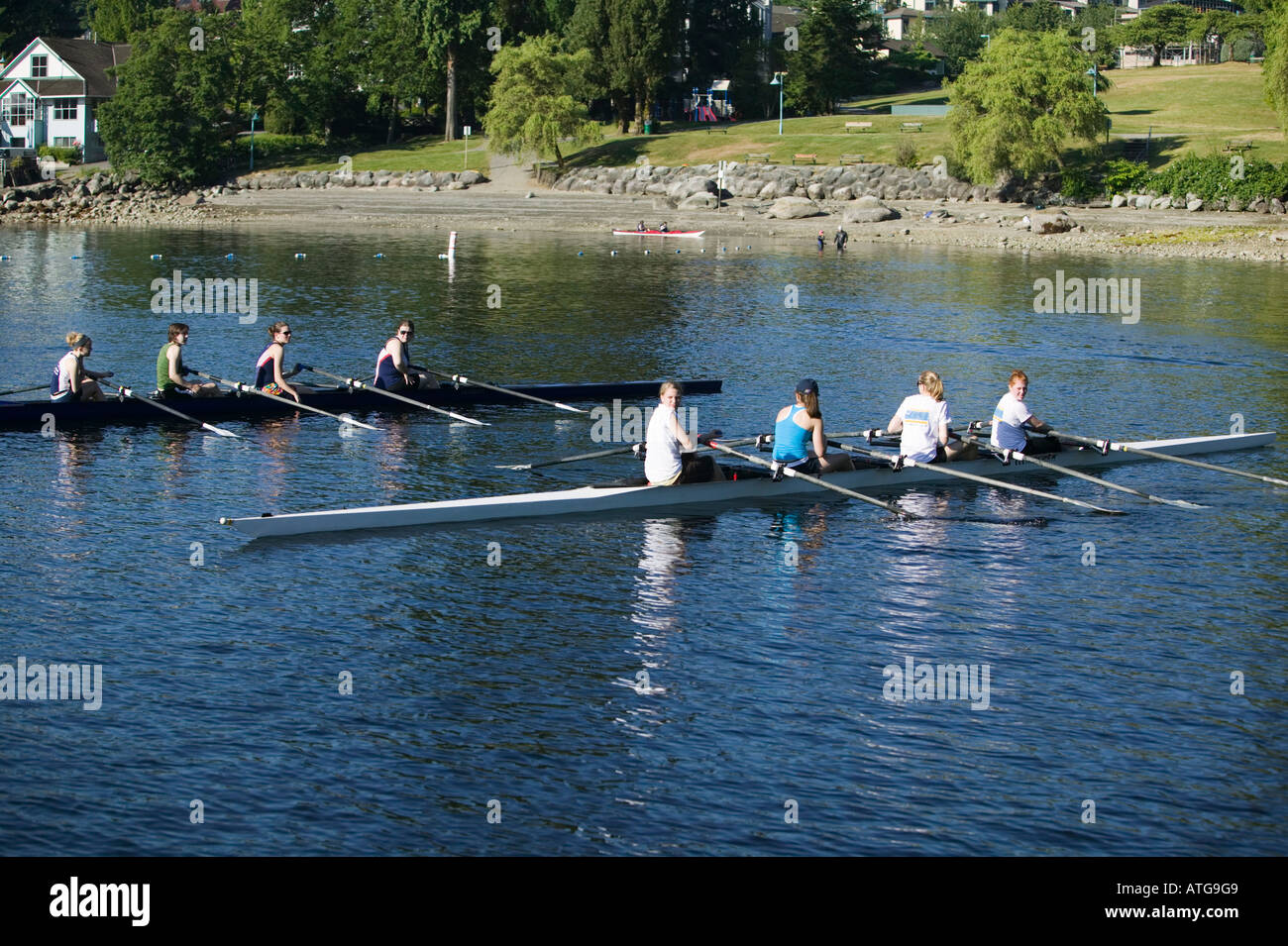 Rowing at Deep Cove North Vancouver BC Canada Stock Photo - Alamy