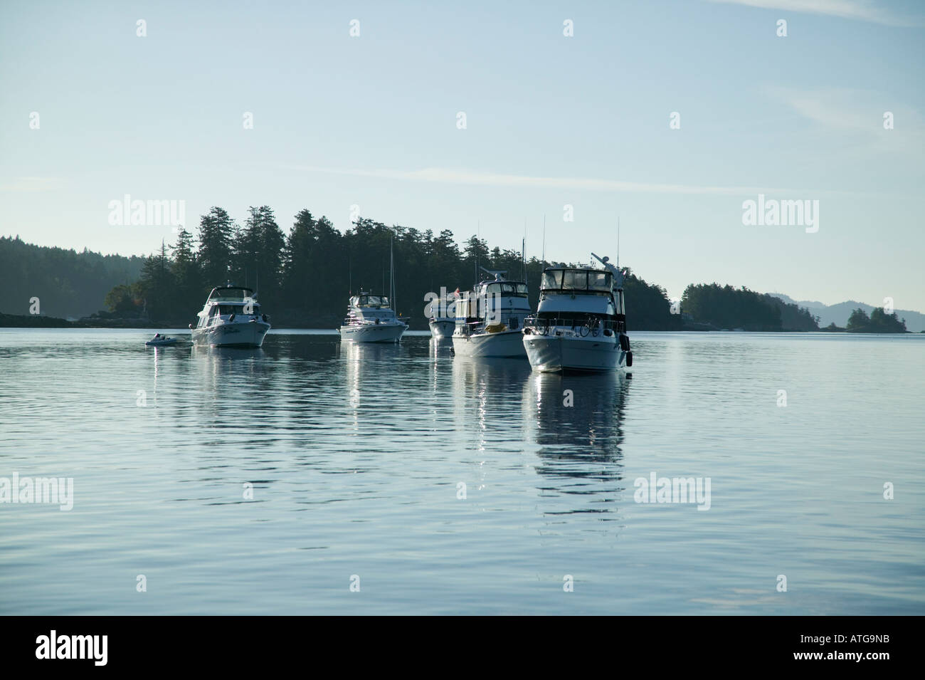 Boats at Anchor Ganges Salt Spring Island BC Canada Stock Photo - Alamy