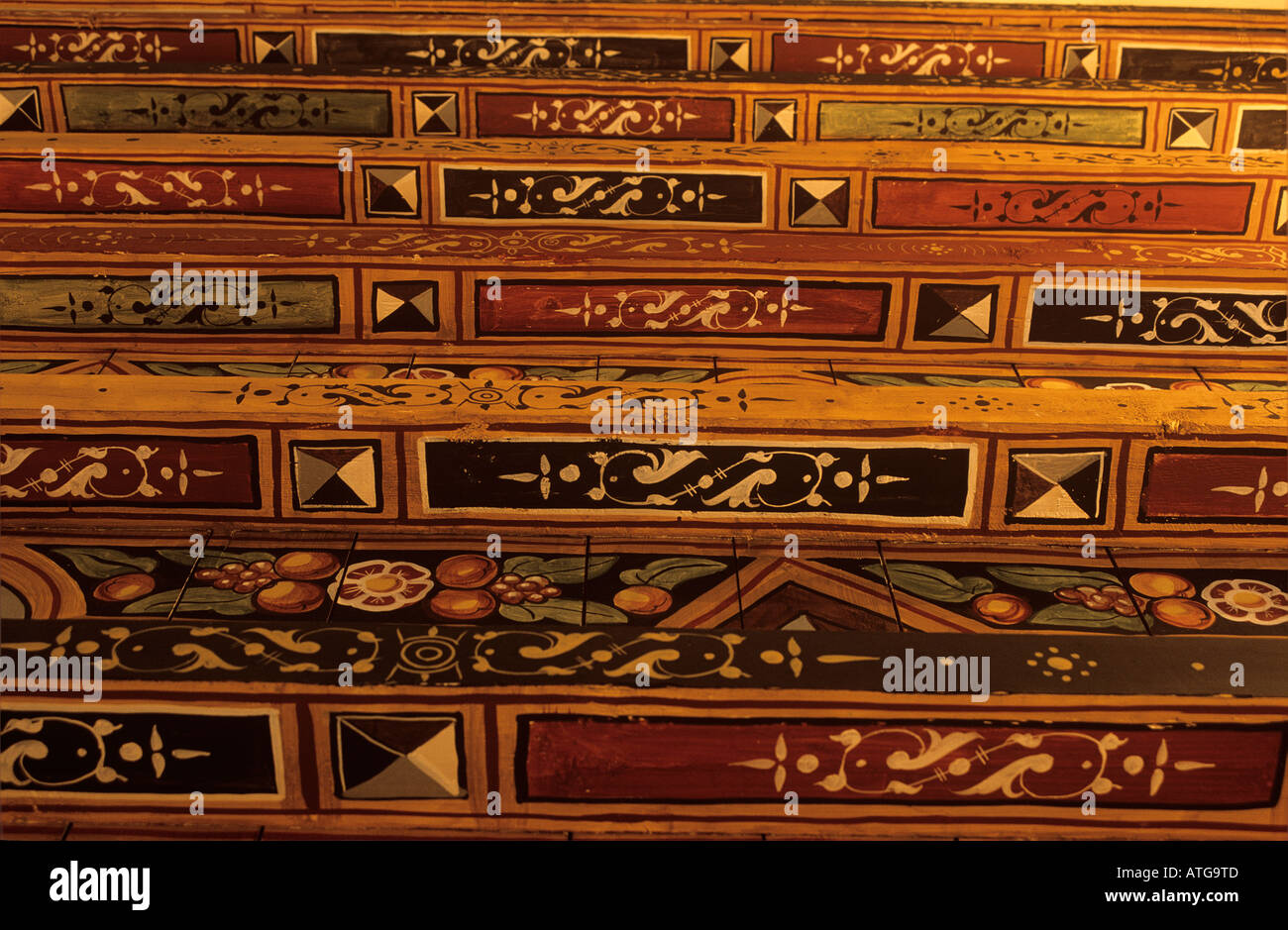 Culross painted ceiling in the turreted Study Stock Photo - Alamy