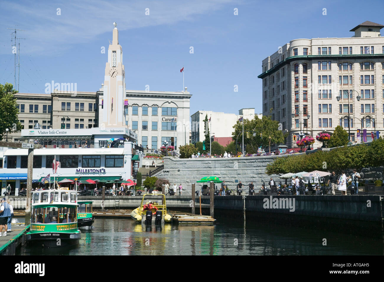 Harbour Ferries and Inner Harbour Victoria British Columbia Cana Stock ...