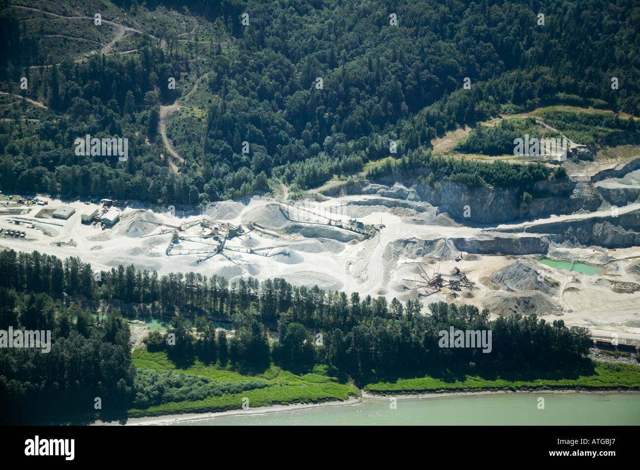 Aerial View Gravel Pit Sumas Mountain British Columbia Canada Stock ...