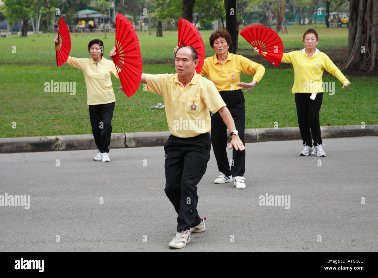 Thailand Bangkok Suan Lumphini Park chinese morning exercises Stock ...
