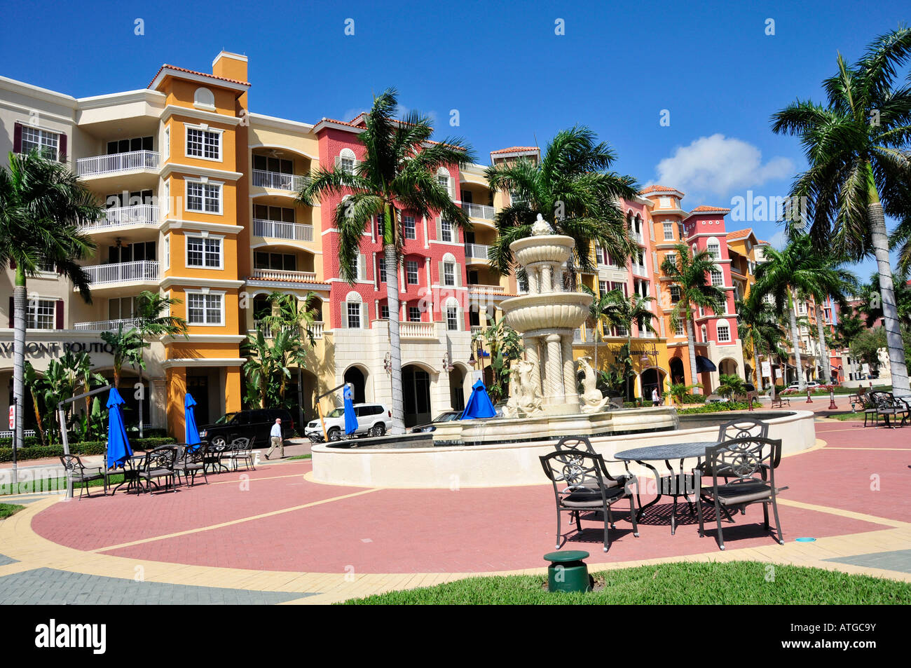 Naples Florida Bayfront Shopping and Residential District Stock Photo ...