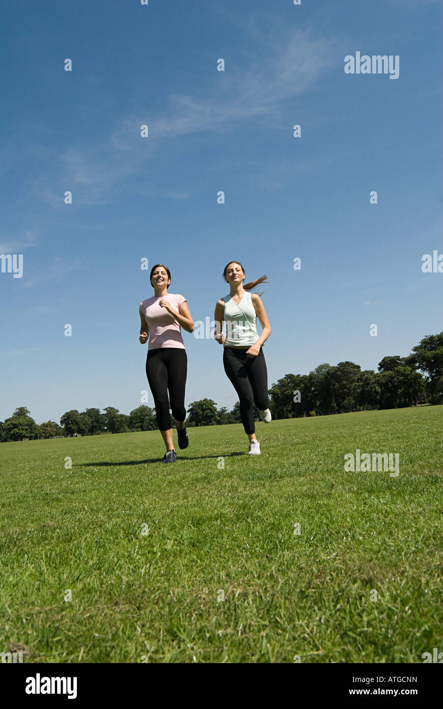 Women jogging in park Stock Photo - Alamy