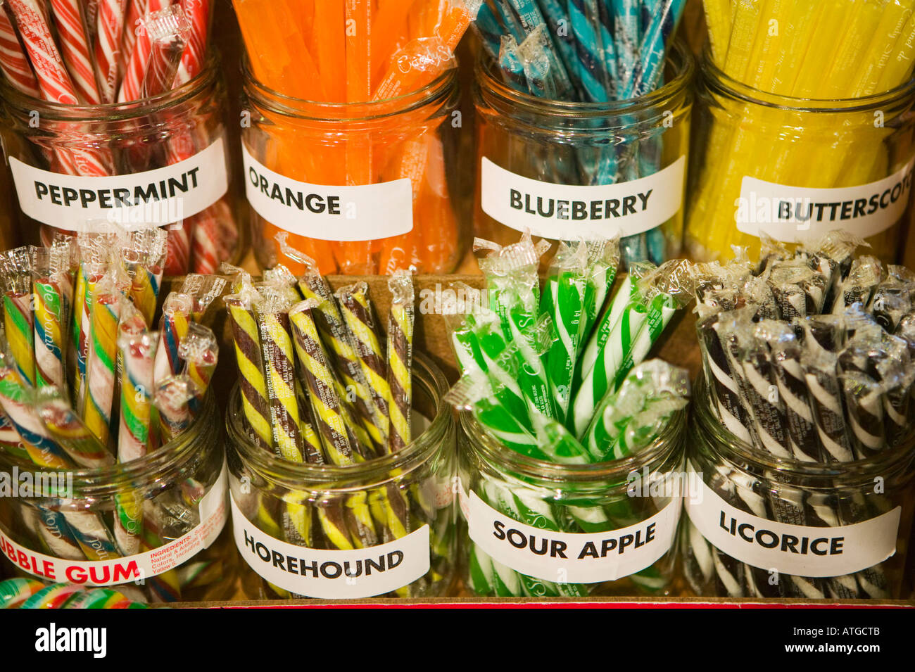 Hard Candy Sticks Stock Photo - Alamy