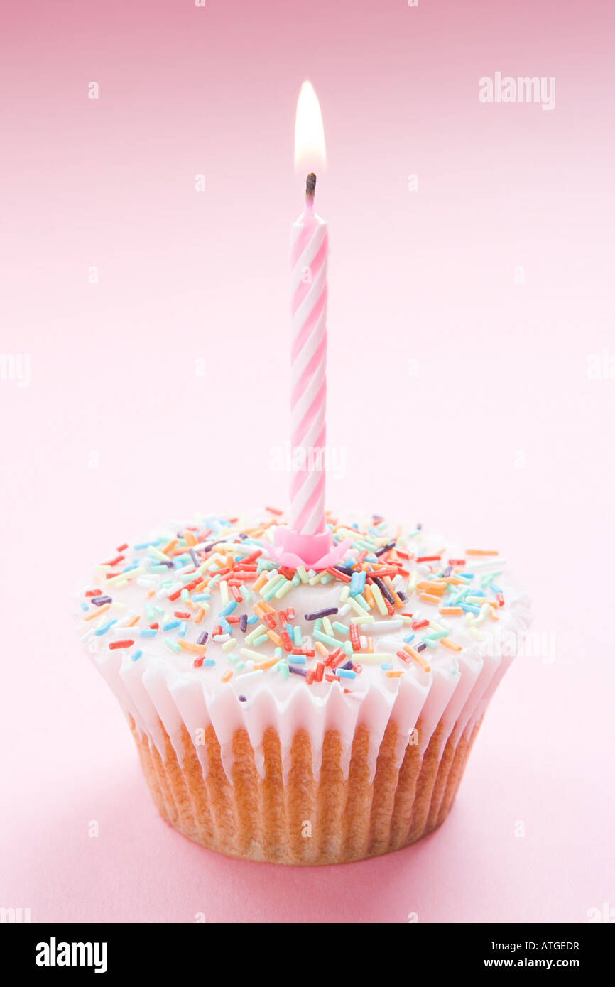 A birthday cupcake Stock Photo - Alamy