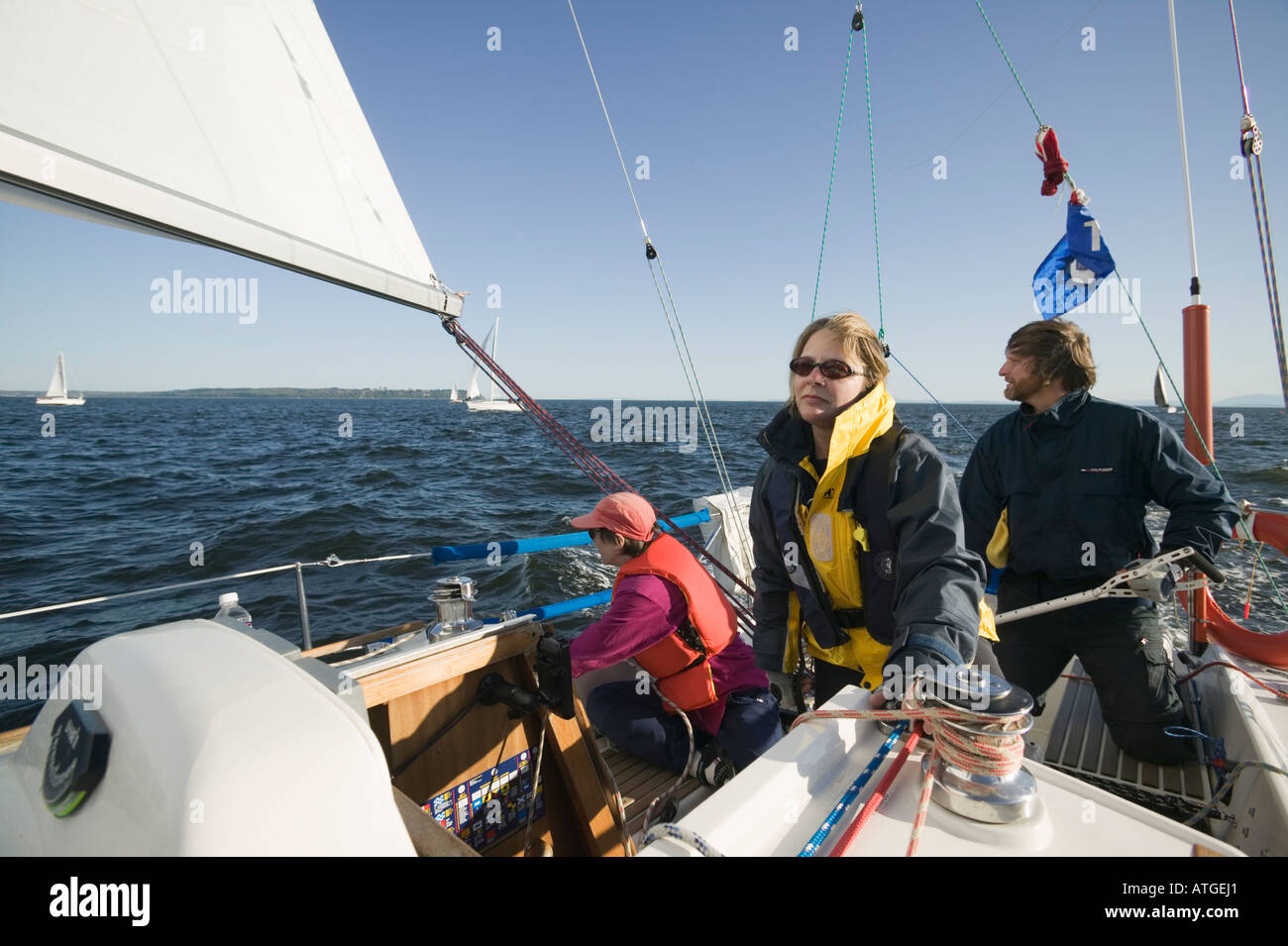 Group of Friends Out Sailing Stock Photo - Alamy