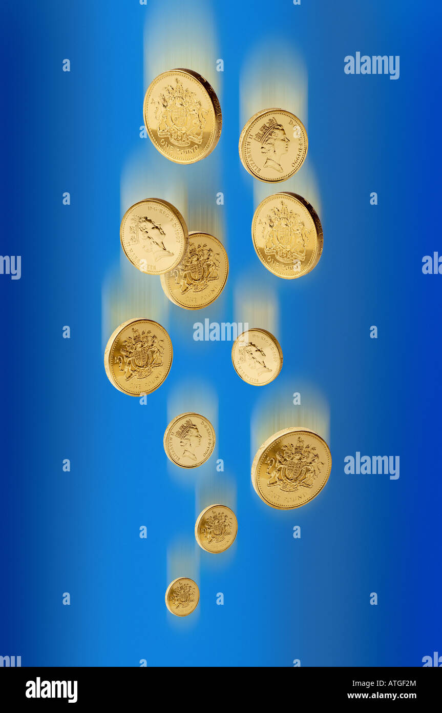 British currency shot as if falling hi-res stock photography and images ...