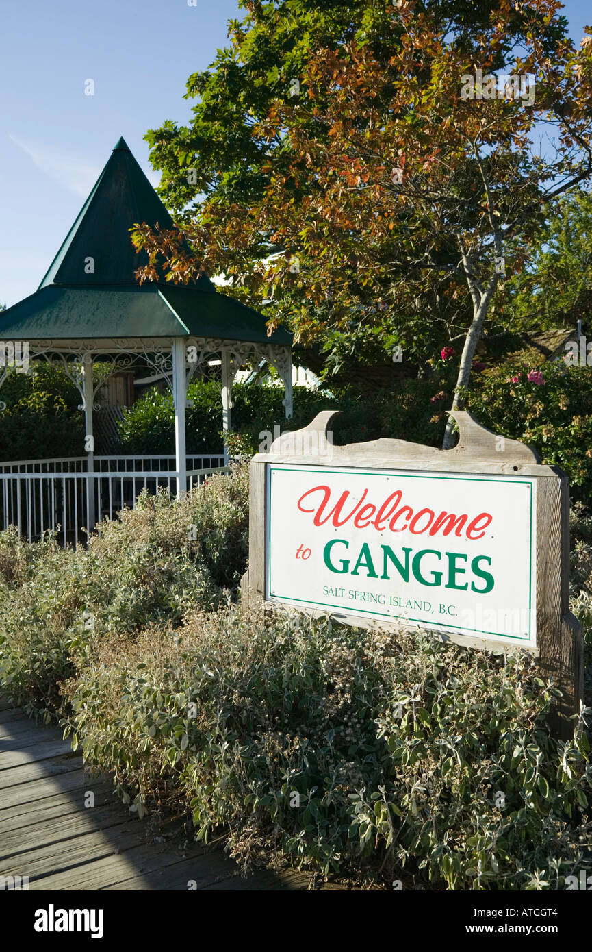 Welcome To Ganges Salt Spring Island BC Canada Stock Photo - Alamy