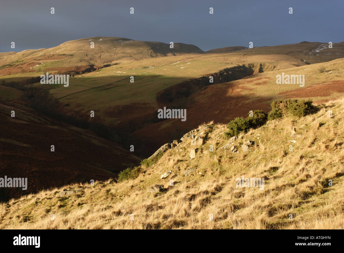 Towards the ruined farmstead of Jerah, Menstrie Glen in the Ochils ...