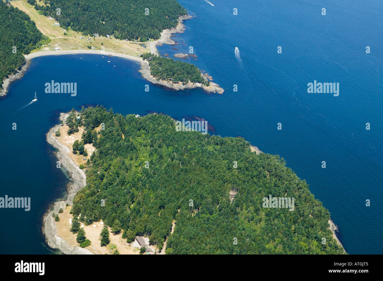 Aerial View Gulf Islands Canada Stock Photo - Alamy