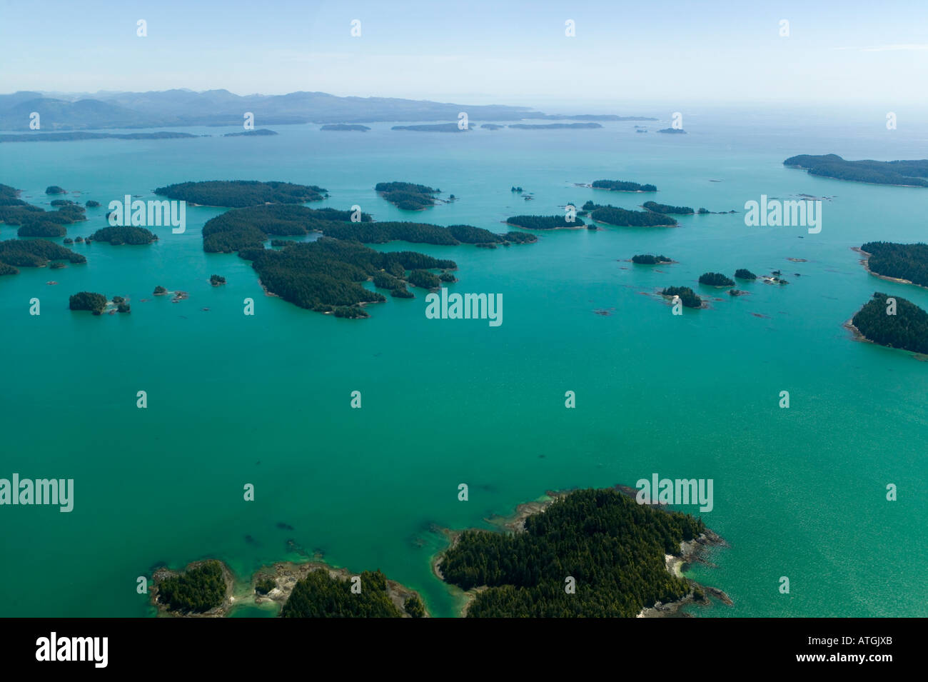 Aerial View Broken Group Islands West Coast Vancouver Island Bri Stock ...