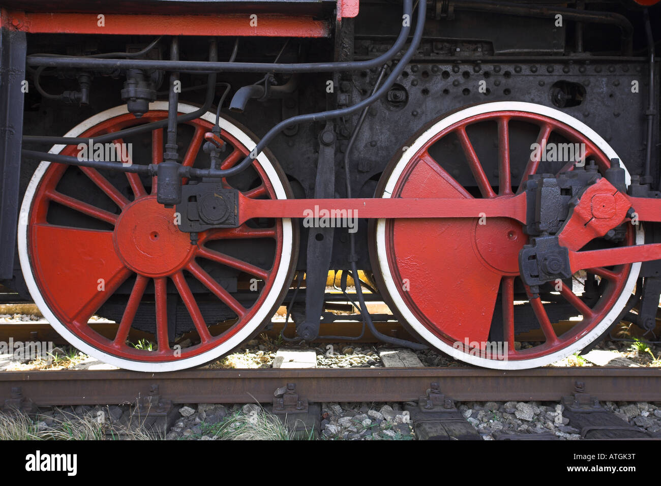 Steam engine wheels Stock Photo - Alamy