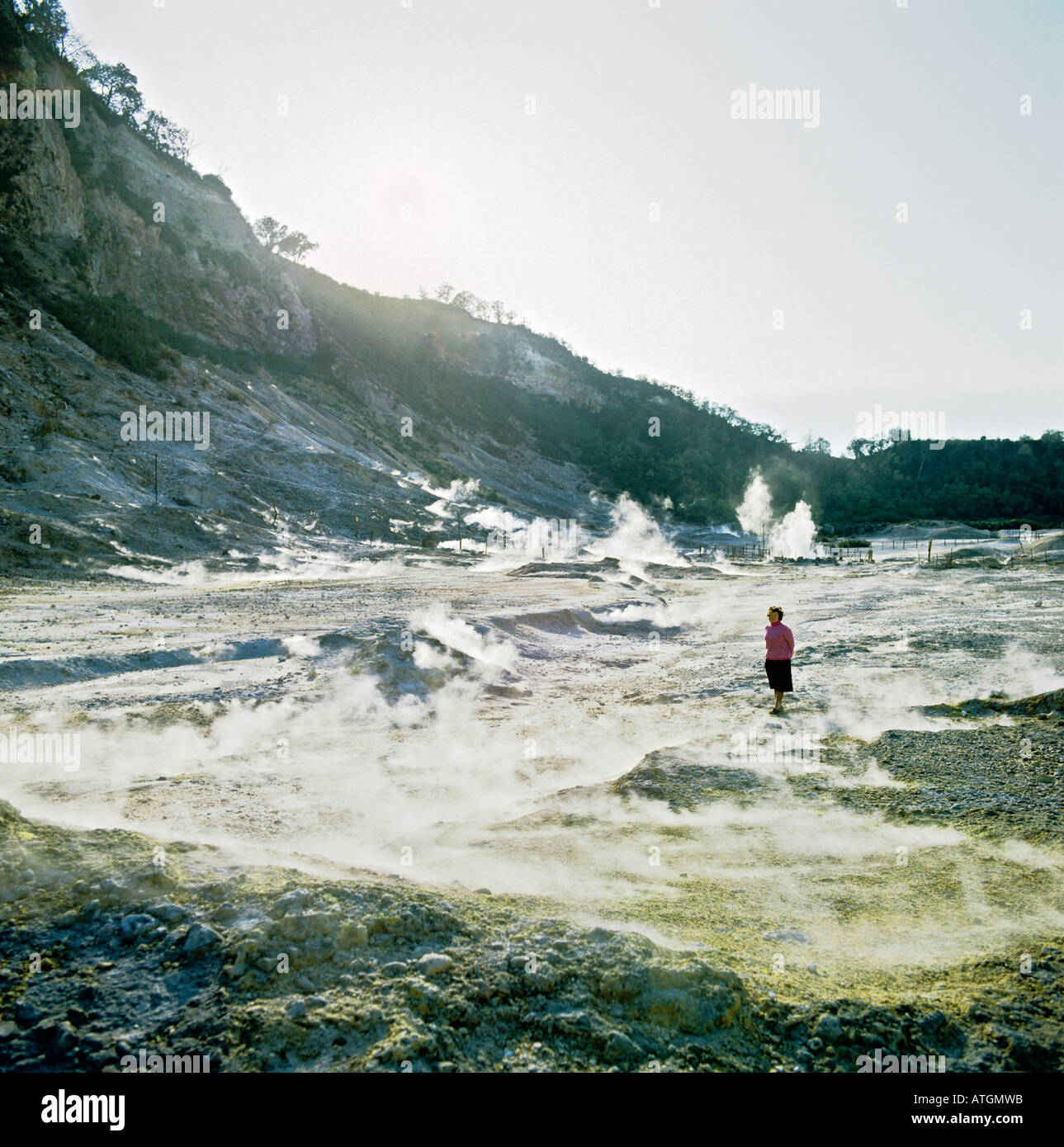 Steam and sulphurous fumes arising from the earth s crust on passive ...