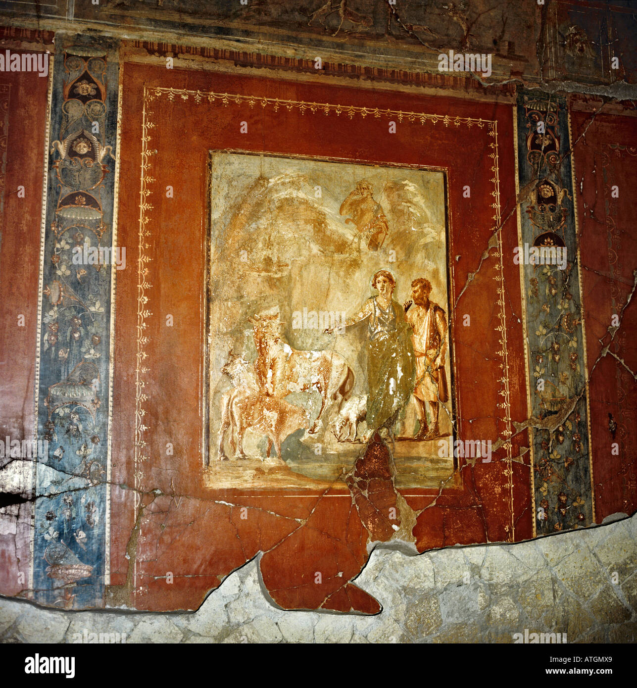 Herculaneum Naples Italy EU Europe Wall painting Stock Photo - Alamy
