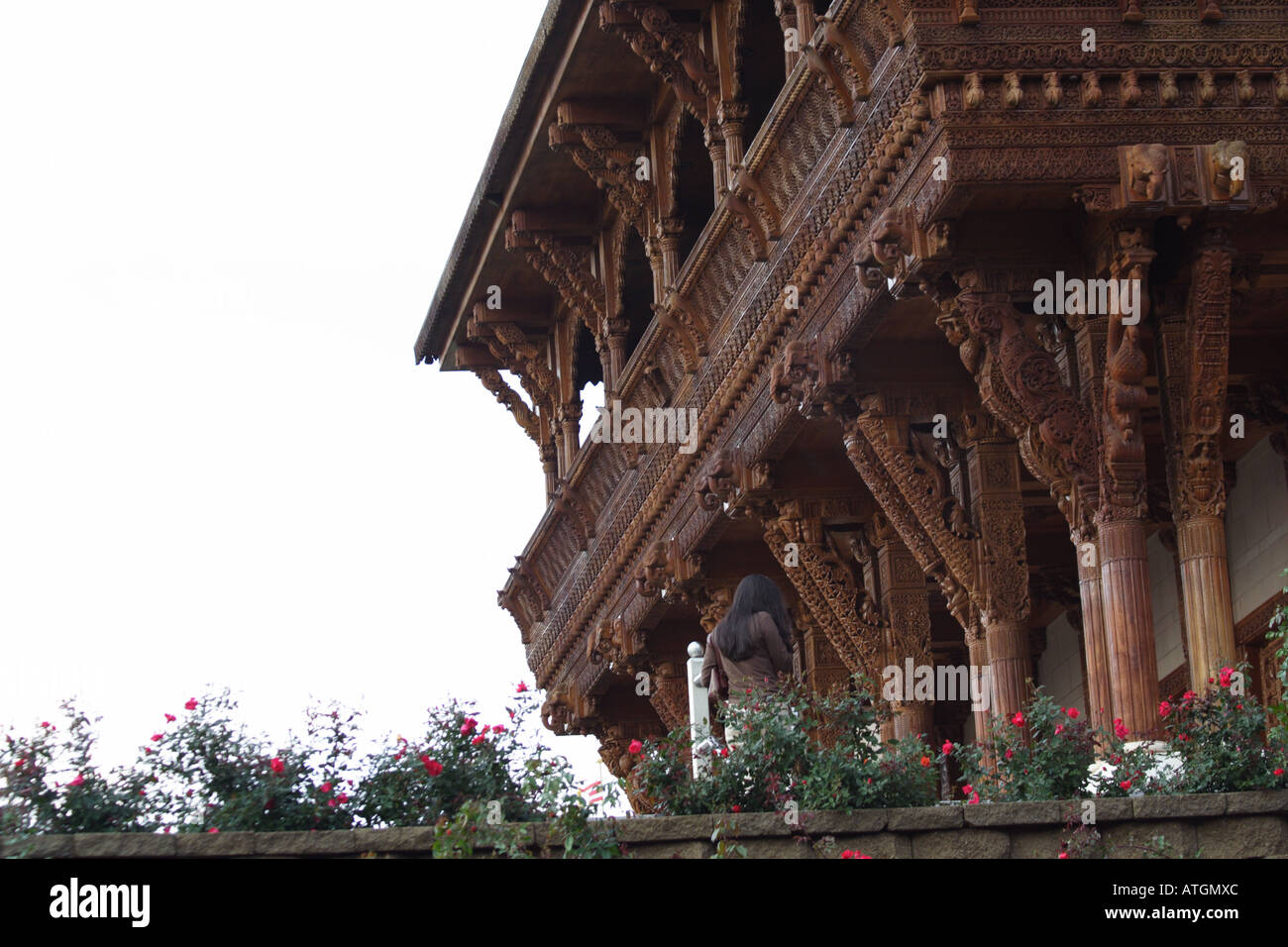 Indian wood crafted building. Architecture Stock Photo - Alamy